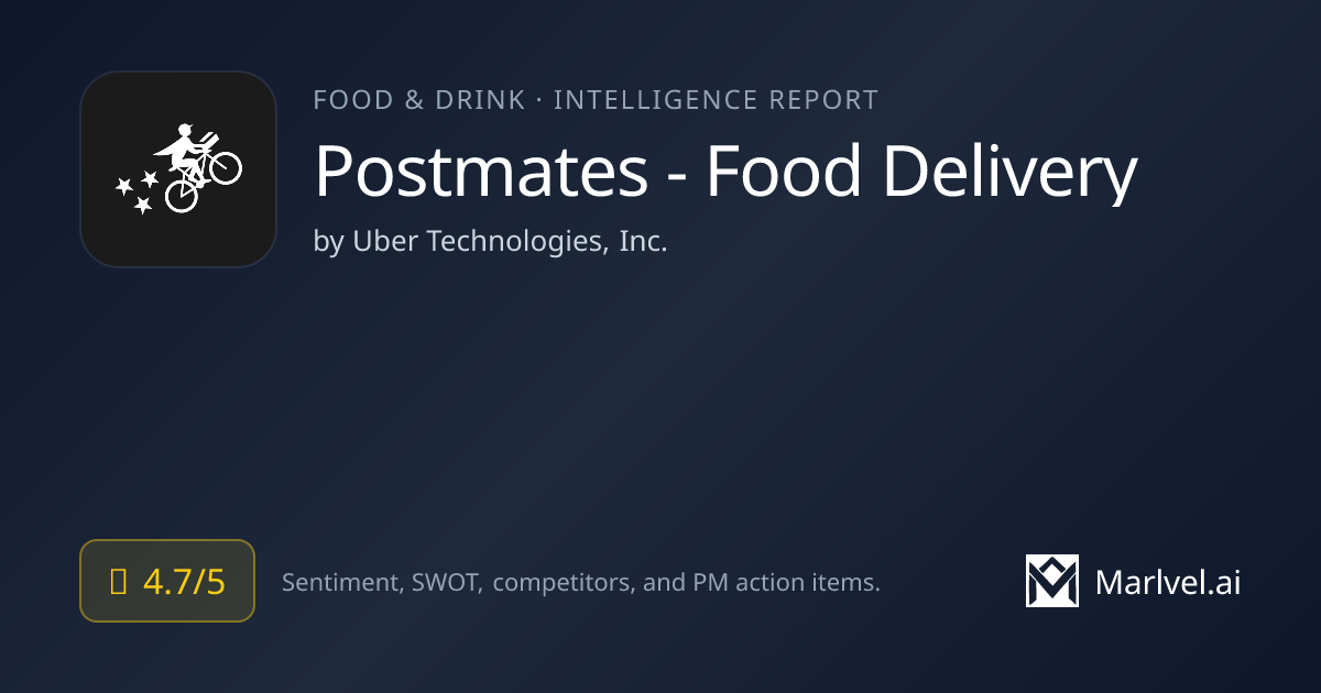 Postmates - Food Delivery — Review 2026: Sentiment & Intel